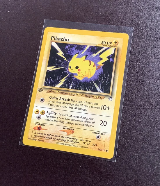 ORIGINAL RARE 1ST/ First Edition Pikachu Pokemon Card Neo Genesis Set ...