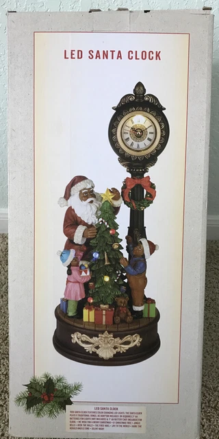 HOLIDAY WORKING CLOCK Santa LED Tree, Lighted Tree & Christmas Music 20 ...