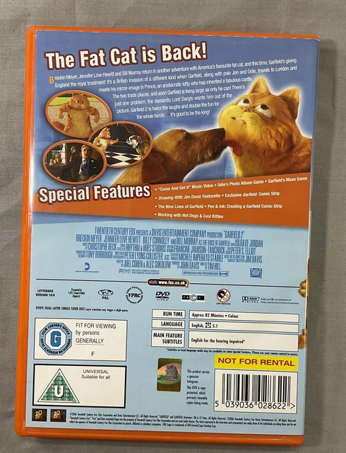 GARFIELD 2, A Tale of Two Kitties, DVD, Children's & Family, 2006, Rhys ...