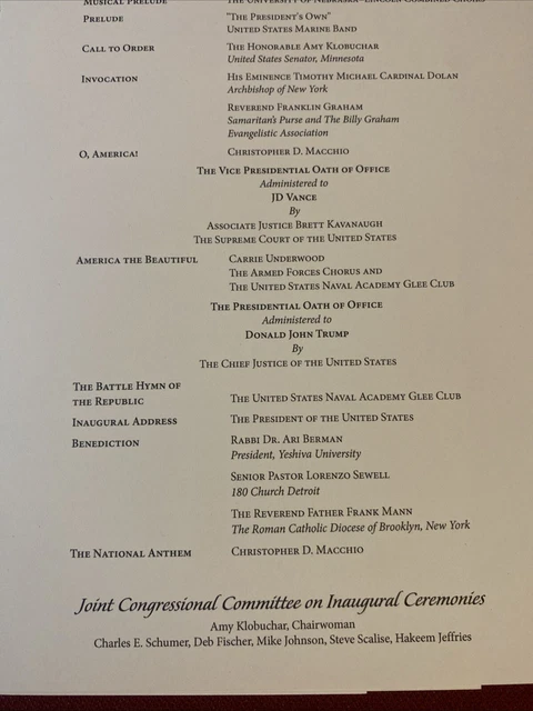 2025 PRESIDENT DONALD Trump Official 60th Inauguration Ceremonies ...