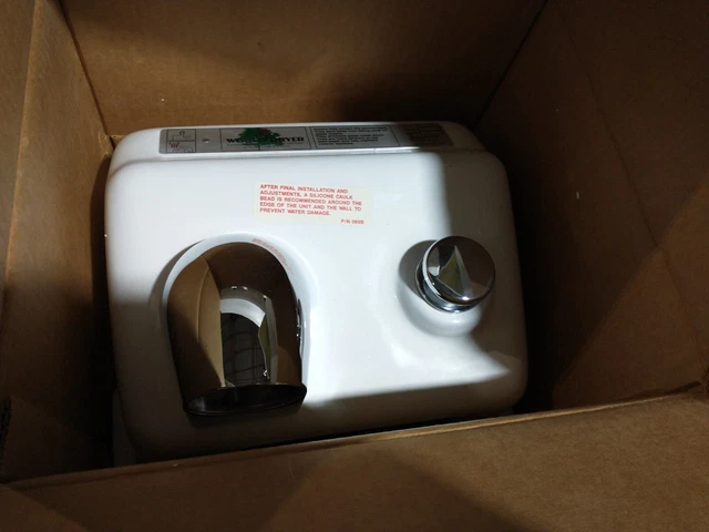 WORLD DRYER PORCELAIN White A-974A Hand Dryer White Wall Mount 20A 115V ...