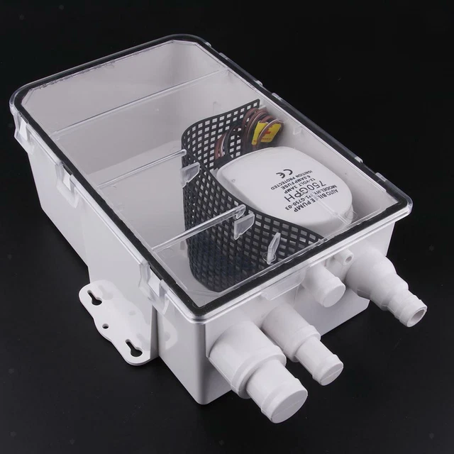 WASTE Sump Drain Box Pump System Model 750GPH 12V Bilge Box EUR 67,58 ...