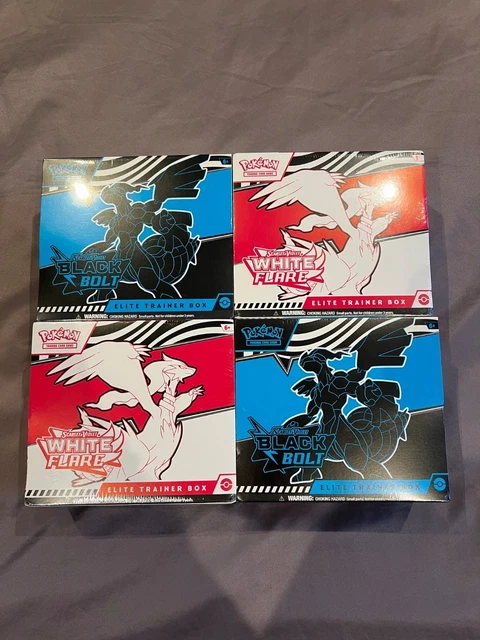 POKEMON BLACK BOLT & White Flare Elite Trainer Boxes ETB BUNDLE X2 ...