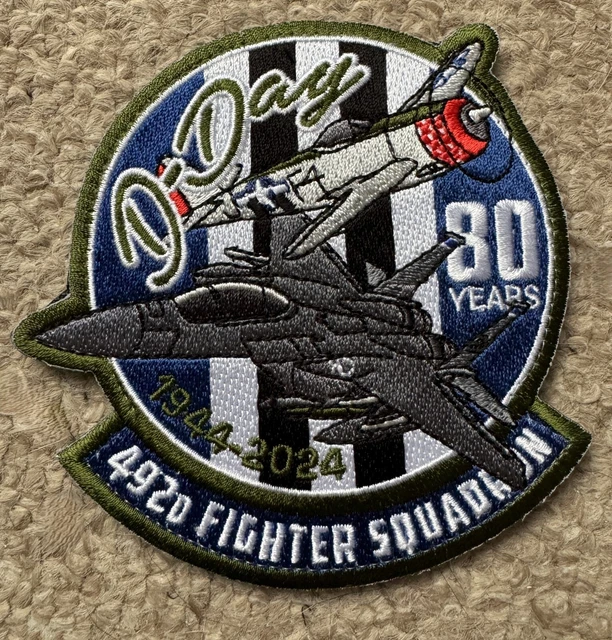 USAF RAF LAKENHEATH 492nd Fighter Squadron D Day 80 Years Patch £16.01 ...
