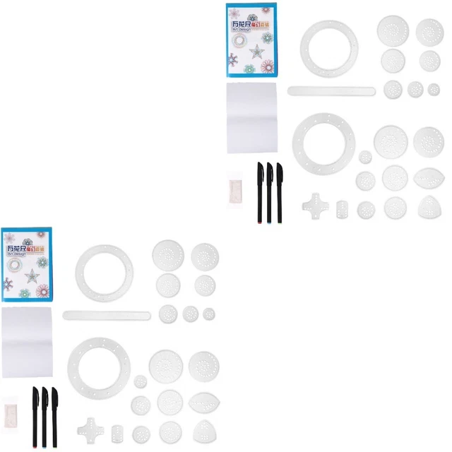 2 SETS DRAWING Painting Stencils Circle Ruler Curve for Sewing Curved £ ...