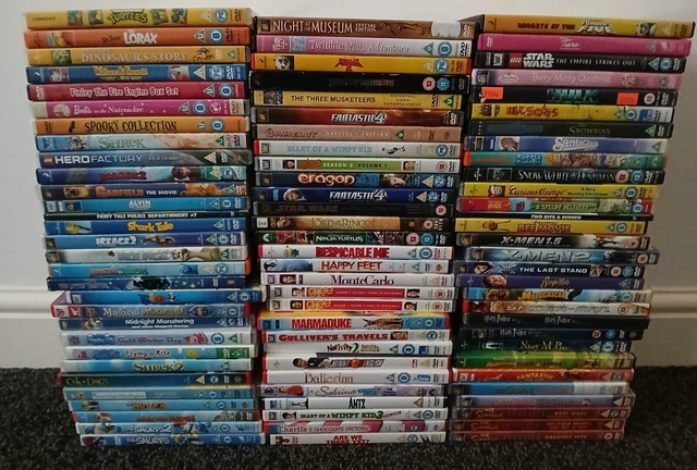 90 KIDS DVD'S Kids Bundle, Large Variety, Joblot, Children's DVD job ...