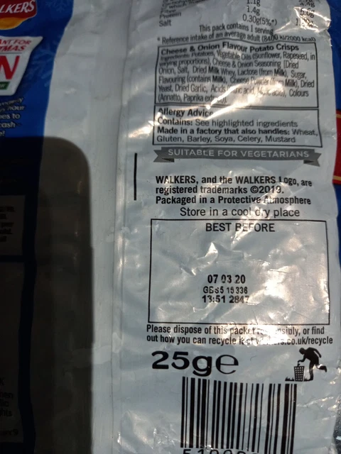 WALKER CRISP PACKET Maria Carey Unopened Out Of Date 7-3-20 £9.99 ...