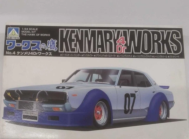 AOSHIMA BUNKA KYOZAI 1/24 Plastikmodell Kenmeri 4DR Works Hawk Aoshima ...