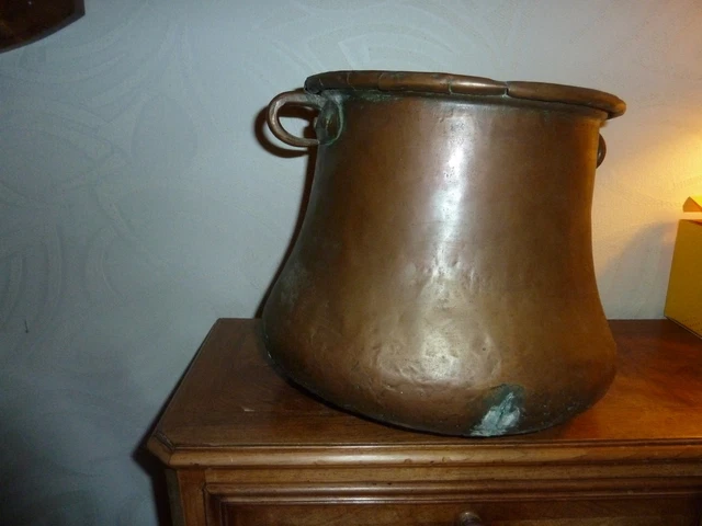 SCEAU À EAU en cuivre ancien objet de collection alpage Ariège ou ...