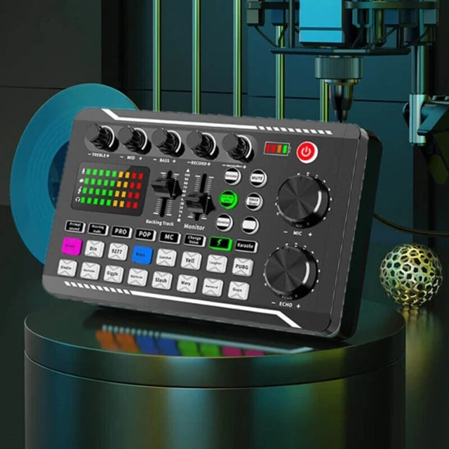 PLASTIC SOUND CARD 16 Sound Effect Mixing Console New Microphone Mixer ...
