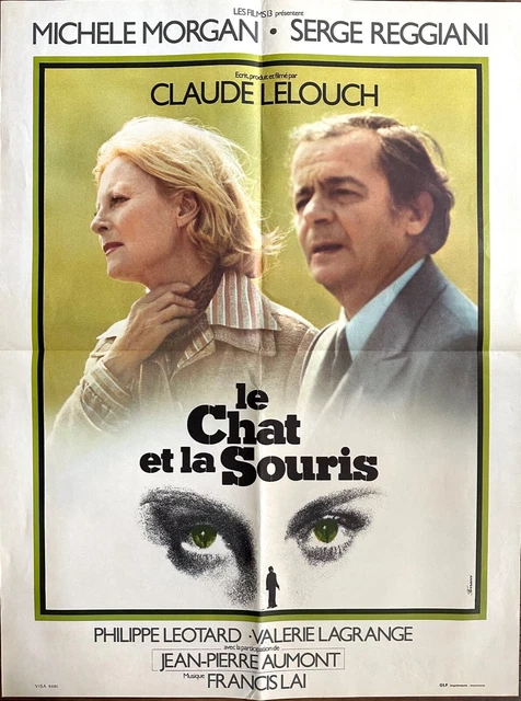 AFFICHE CINÉMA LE CHAT ET LA SOURIS 60x80cm Claude Lelouch / Michèle ...