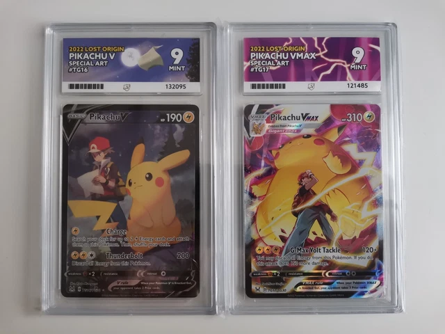 POKEMON TCG PIKACHU V TG16/TG30 & Pikachu VMAX TG17/TG30, Ace Grading ...