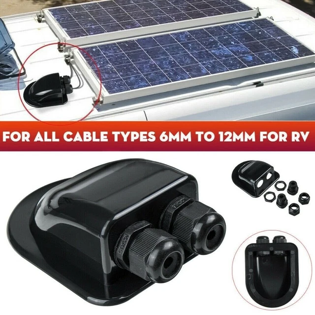 SOLAR PANEL ROOF Top Double Cable Entry Gland Box Motorhome Camper RV ...