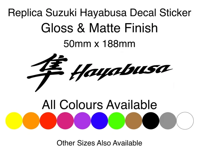 SUZUKI HAYABUSA LOGO with Kanji Replica Fairing Sticker Decal Pair 65mm ...