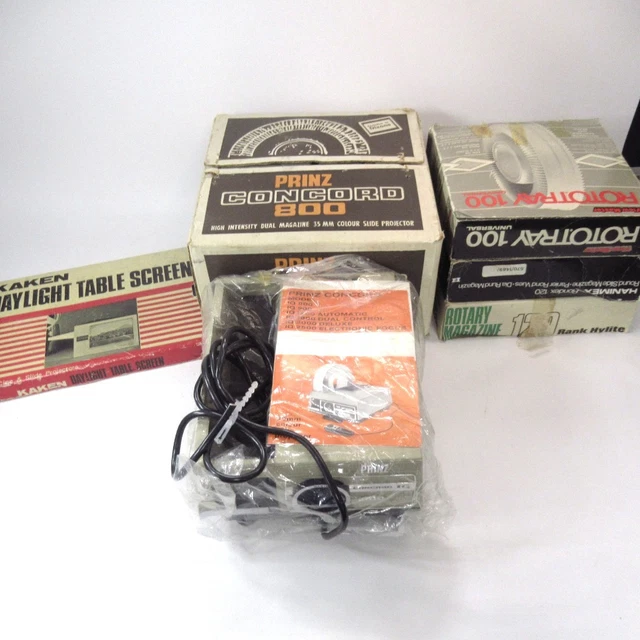 PRINZ CONCORD IQ 800 35mm Colour Slide Projector w/ Kaken Screen ...
