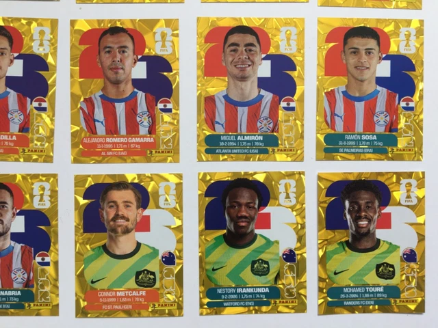 PANINI WORLD CUP 2026 GOLD Crumple Stickers x15 (All Different) PARA ...
