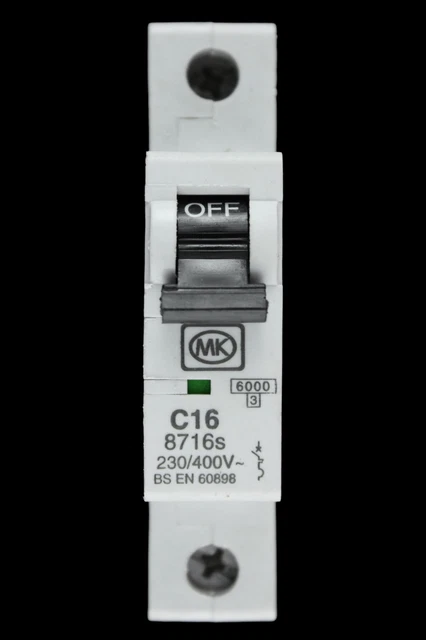 MK 16 AMP CURVE C 6kA MCB CIRCUIT BREAKER SENTRY 8716s £8.95 - PicClick UK