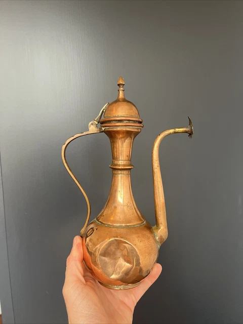 ANTIQUE VINTAGE BEDOUIN Arabic Syrian Dallah Copper Coffee Pot - Jug ...