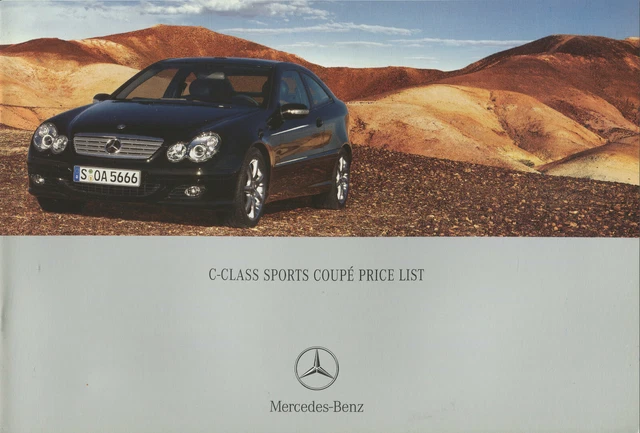 LISTE DE PRIX Voiture Brochure : Mercedes-Benz C-Class Sport Coupé ...