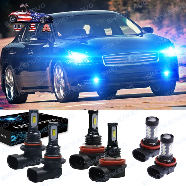 FOR NISSAN MAXIMA 2009-2014 - 6PC LED Headlight Hi/Lo Fog Light Bulbs ...