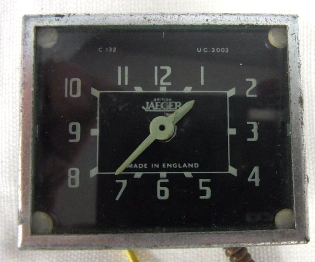 VINTAGE BRITISH JAEGER Car Dashboard Clock Square £16.00 - PicClick UK