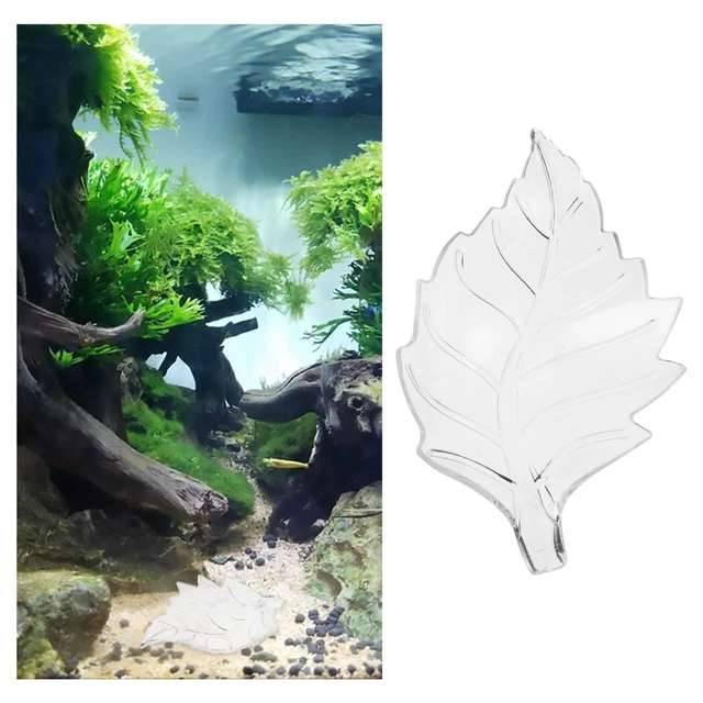 FISH TANK FEEDING Tray Acrylic Leaf Shape Transparent Shrimp Feeder ...