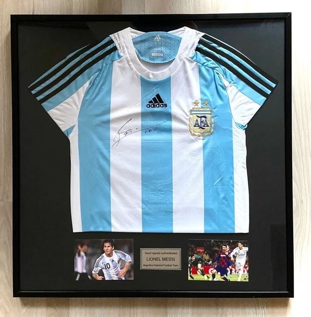 CAMISETA L LEO Messi hand signed firmada a mano COA argentina enmarcada EUR 2.500,00 - PicClick IT