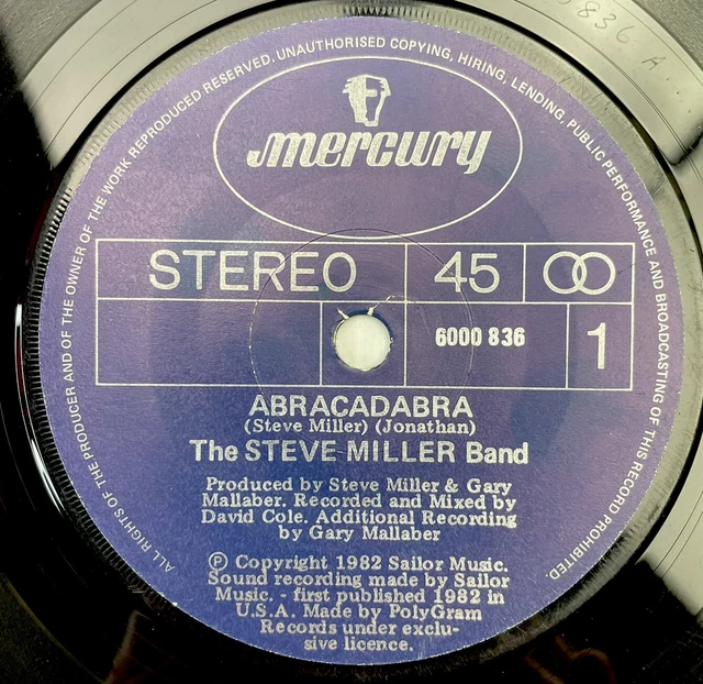 THE STEVE MILLER Band Abracadabra / Never Say No Vinyl Record 7” 45 RPM ...