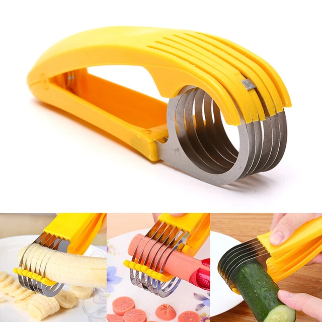 STAINLESS STEEL BANANA Slices Cutter Vegetable Fruit Cutter Kitchen ...