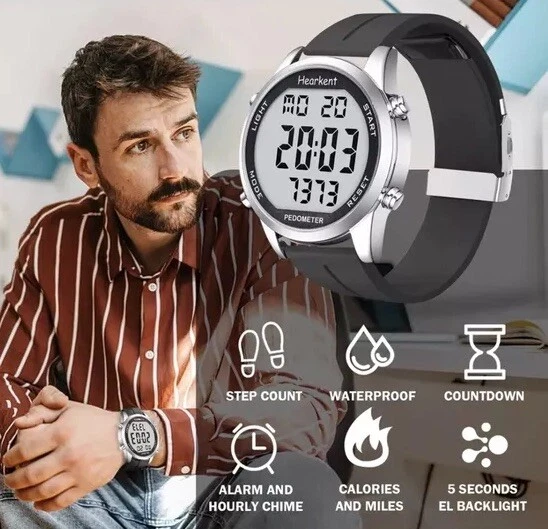 OROLOGIO CONTAPASSI PER camminare senior non Bluetooth senza app taglia ...
