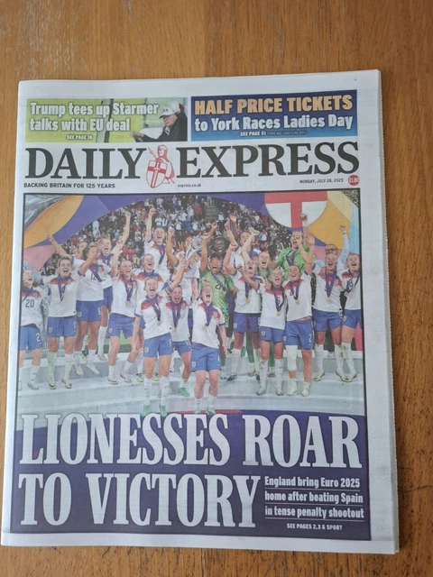 DAILY EXPRESS, 28TH July 2025 - England's Lionesses Win Euro 2025 £8.63 ...