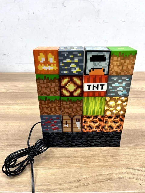 MINECRAFT BLOCK BUILDING Light Stackable Gaming Night Desk Lamp £25.00 ...