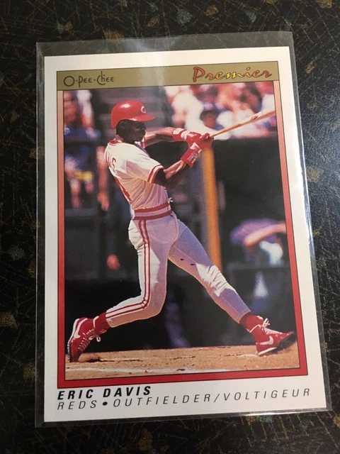 O-PEE-CHEE PREMIER BASEBALL 1991 Eric Davis Card 29 Cincinnati Reds $2. ...