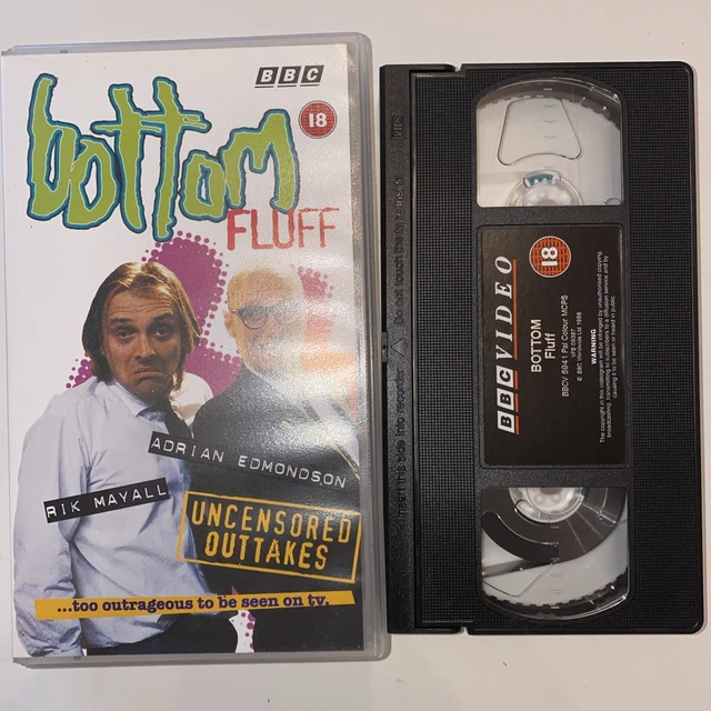 BOTTOM FLUFF UNCENSORED Outtakes Vhs Video BBC Sitcom Rik Mayall Ade ...