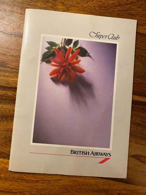 BRITISH AIRWAYS SUPER Club Menu LONDON-KUWAIT-DUBAI-DELHI £10.99 ...