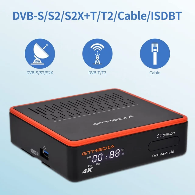 GT MEDIA COMBO 4K Satellite Receivers TNT Decoder DVB-S/S2/S2X DVB+T/T2 ...