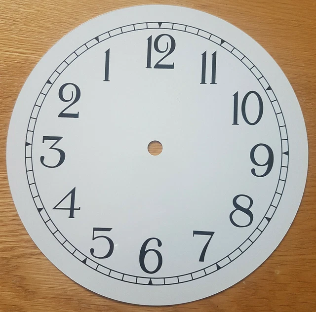 NEW - 8 Inch Reverse Clock Dial Face - White - 203mm Arabic Numerals ...
