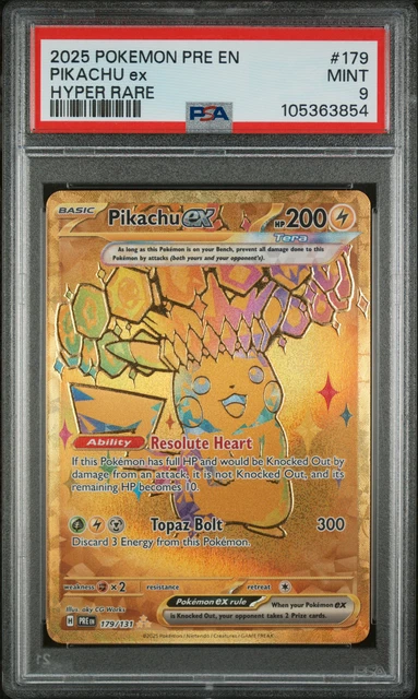 2025 POKEMON PRE En-Prismatic Evolutions Hyper Rare #179 Pikachu Ex Psa ...