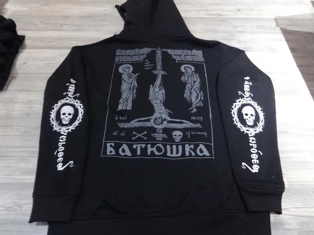 BATUSHKA ZIPPER HOODIE Sweatshirt Black Metal Kanonenfieber Watain Saor ...