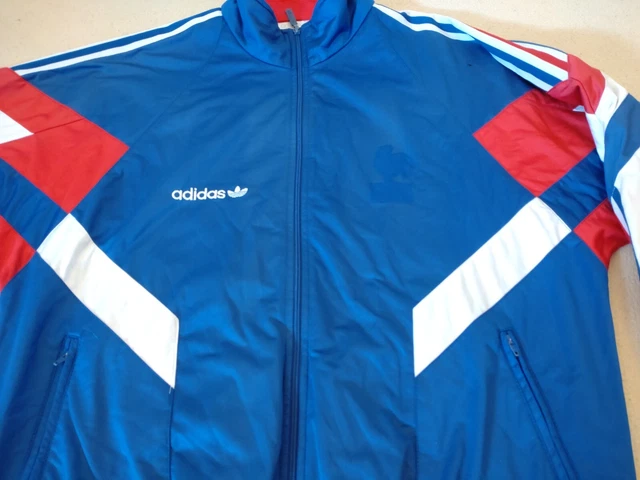 ADIDAS FRANCE FFF 1985/90 VTG Football Tracksuit Jacket D6 40/42 Badge ...