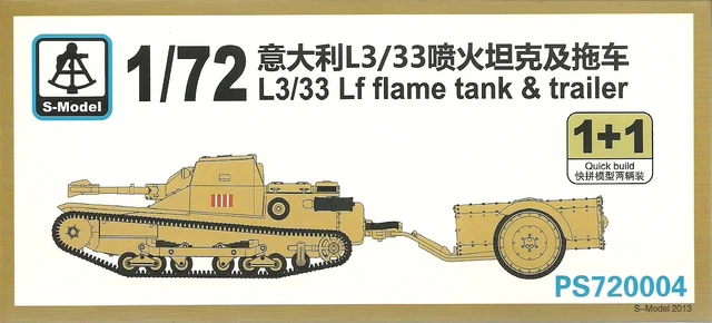 S-MODEL 1/72 L3 Lf Flamethrower Tank (Early Version) (2 kits per box) £ ...