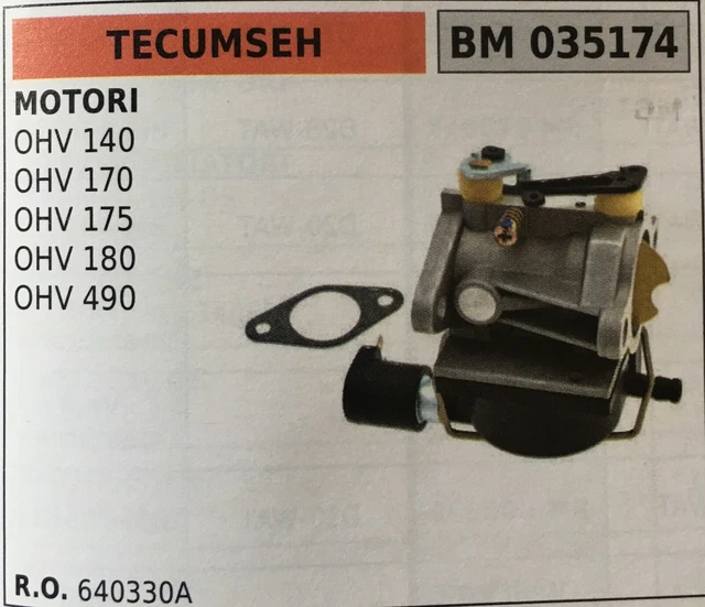 CARBURATEUR A CUVE BRUMAR Tecumseh BM035174 Moteurs OHV 140 -ohv 170 et ...