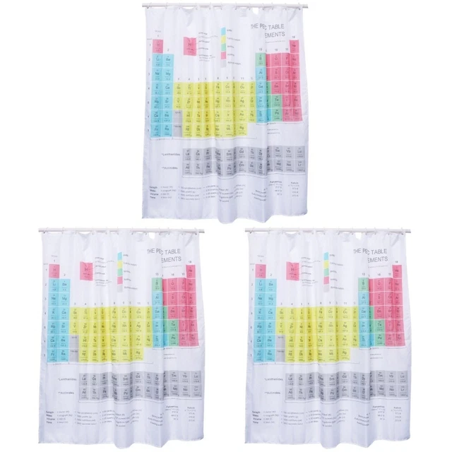 3PCS PERIODIC TABLE Of Elements Prints Digital Partition Curtain ...
