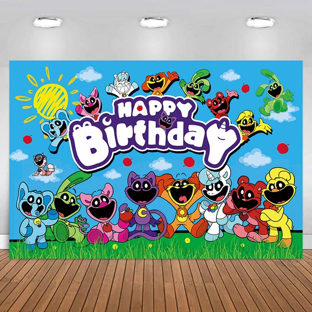 SMILING CRITTERS BIRTHDAY Photography Backdrop Background Banner Party ...