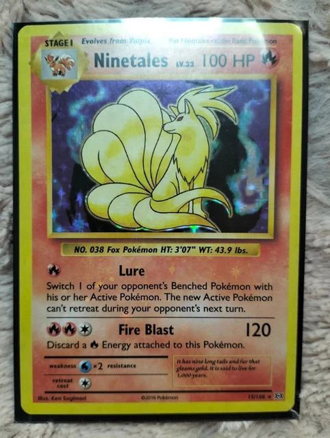 POKEMON XY EVOLUTIONS 15/108 Ninetales Holo Bleed Error EUR 36,35 ...