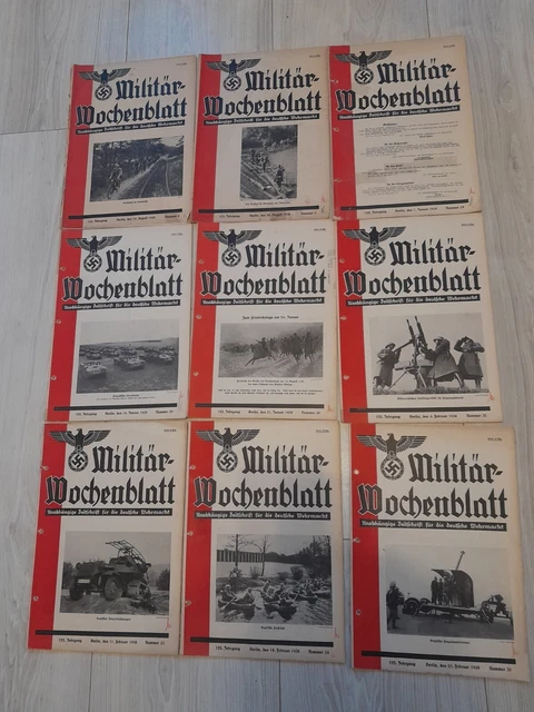 WW2 GERMAN MAGAZINES Militär-Wochenblatt 14 issues 1938 year Georg ...