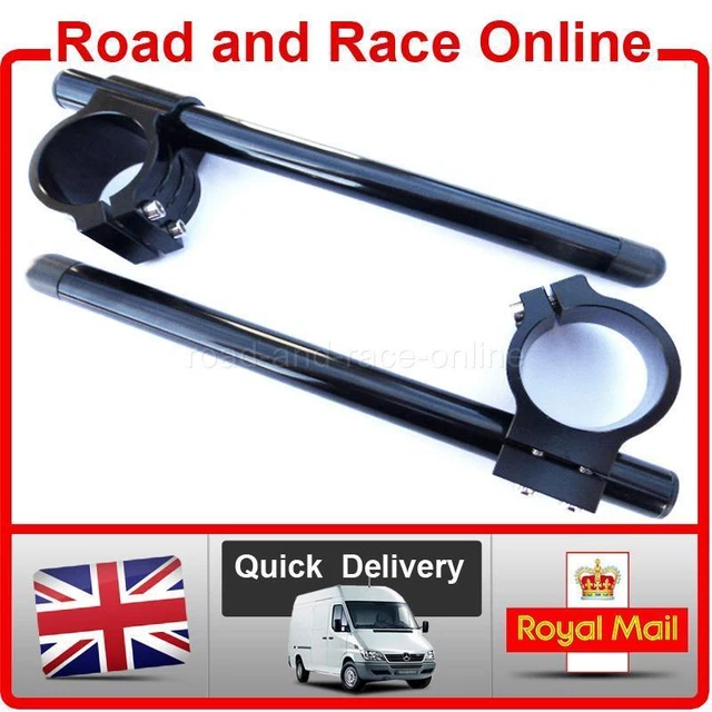 CLIP ONS RACE Bars 50mm For Road Race Or Track-day Black Billet CNC ...