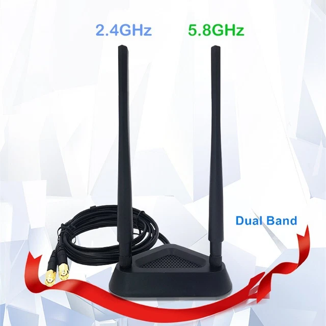 2.4GHZ 5GHZ BI-BANDE Extension Cable Antenne Routeur Wifi sans Fil Carte R??seau EUR 20,04 ...