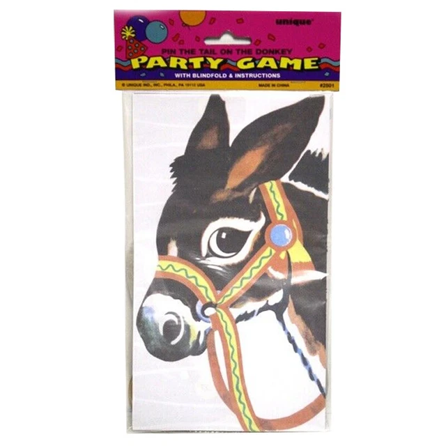 PIN THE TAIL On The Donkey Party Game Blindfold Stick Play Kids ...