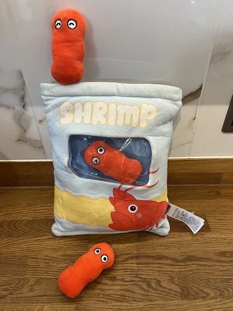 MINISO SHRIMP CHIPS Plush Pillow With Zip Pillow Pocket Toy 11.8 ...